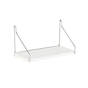 PIBM Stylish Simplicity Shelf Wall Mounted Floating Rack Shelves Metal Bracket Solid Wood Cd Rack Bookshelf Display Stand Bedroom Flower Shop Coffee Shop,4 Sizes, White , 120x15cm