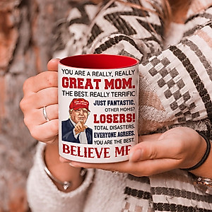 Viberty Christmas Gifts for Mom, Wife - Best Mom Ever Gifts - Mom Gifts from Daughter, Son, Kids - Birthday Gifts for Mom, New Mom - Funny Gifts Ideas For Mom - Mom Ceramic Mug 11 oz