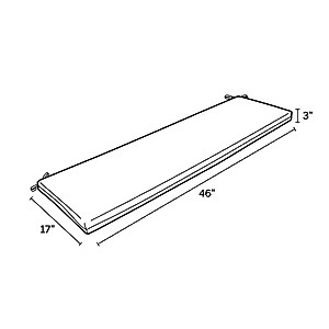 Arden Selections Outdoor Bench Cushion, 46 x 17, Water Repellent, Fade Resistant 17 x 46, Sapphire Blue Leala