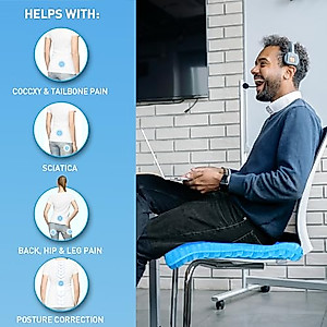 XSIUYU Extra-Large Gel Seat Cushion, Breathable Honeycomb Design Chair Cushions, Tailbone Pain Relief Egg Seat Cushion Butt Pillow, Chair Cushion for Office Chair Car Wheelchair Home Desk Chair