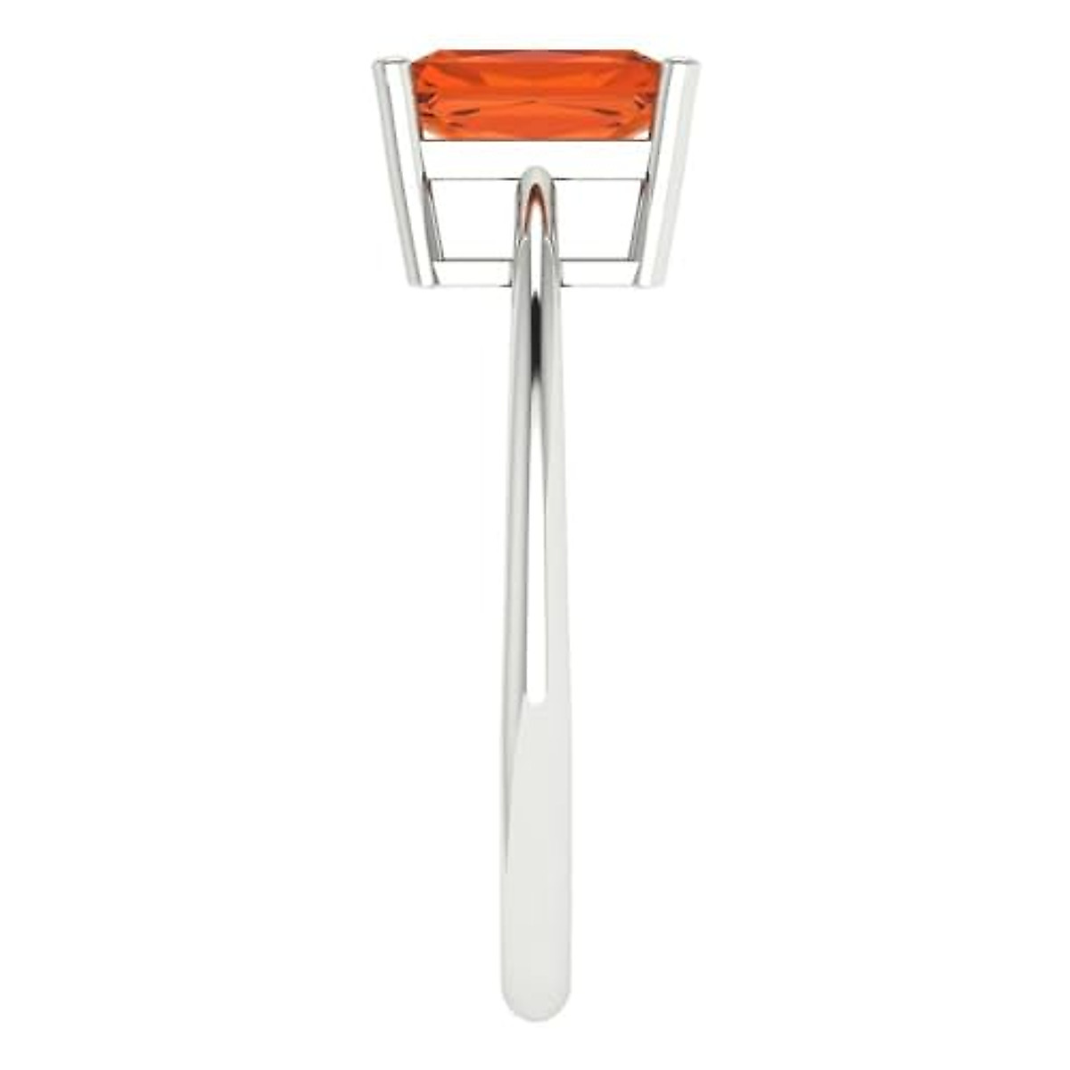 Clara Pucci 1.0 ct Radiant Cut Solitaire Red Simulated Diamond Wedding Bridal Designer Anniversary Engagement Ring Real 14k White Gold