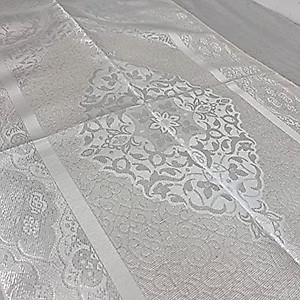 Luxemin White Color Luxurious Shinning, Soft and Velvety Muslim Prayer Mat | Janamaz | Sajadah | Soft Muslim Prayer mat | Muslim Gifts Collection Prayer Carpet Mat, Textile Cloth