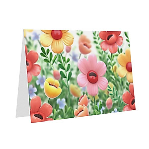 RLDOBOFE Birthday Cards With Envelopes Happy Flower Wedding Cards Sympathy Cards Thinking Of You Cards Note Thank You Cards Blank Inside All Occasions Greeting Cards