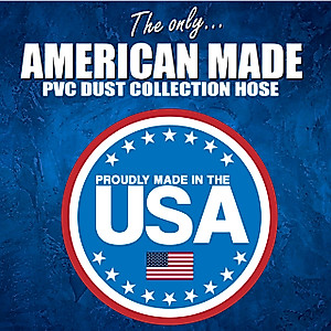 4" x 10' PVC Dust Collection Hose Made in USA with 4 Thumbscrew Clamps, Puncture Resistant PVC Dust Collection Hose, Carbon Steel Wire, Flexible Clear PVC Fume Collection Hose for Dust Collectors