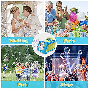 Bubble Machine, Bubble Maker,15000+ Bubbles Per Minute, 2 Speed Levels,Big Bubble Hole,Automatic Bubble Machine,Bubble Blower for Kids Toddler,Outdoor Toys for Party, Birthday, Wedding