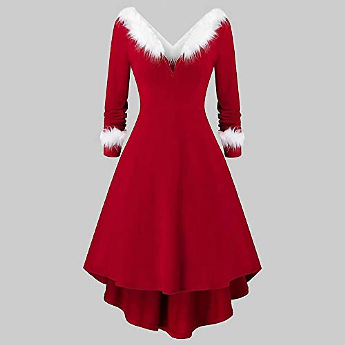 Plus Size Women Dresses Christmas Tree Snowflake Printed Holiday Vintage Dress Cocktail Formal Swing Dress Women Christmas Dress Plus Size Wedding Guest Dress (A-3-Red,Large)