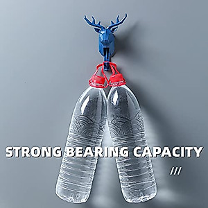 Adhesive Wall Hooks Animals Head Utility Hook Heavy Duty Wall Hangers for Towel Keys Bags Decorative Deer & Elephant Hook for Backpack Hat Scarf Belt Storage Hooks for Kitchen Bathroom Porch, 2 Pcs