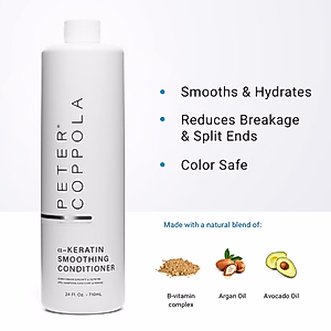 Peter Coppola a-Keratin Smoothing Shampoo & Conditioner Set - Smooth Shiny Hair - Frizz Free Hair - Healthy Strong Hair (24 Fl Oz)
