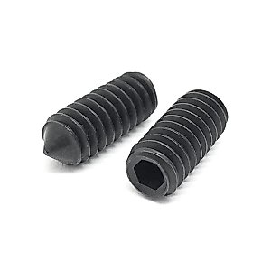 (8 Pieces) 1/4-20x1" Alloy Cone Point Coarse Thread Allen Socket Set Screw Black Oxide
