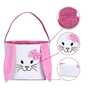 Easter Basket for Kids Easter Bunny Bag Easter Decorations (# Pink 1)