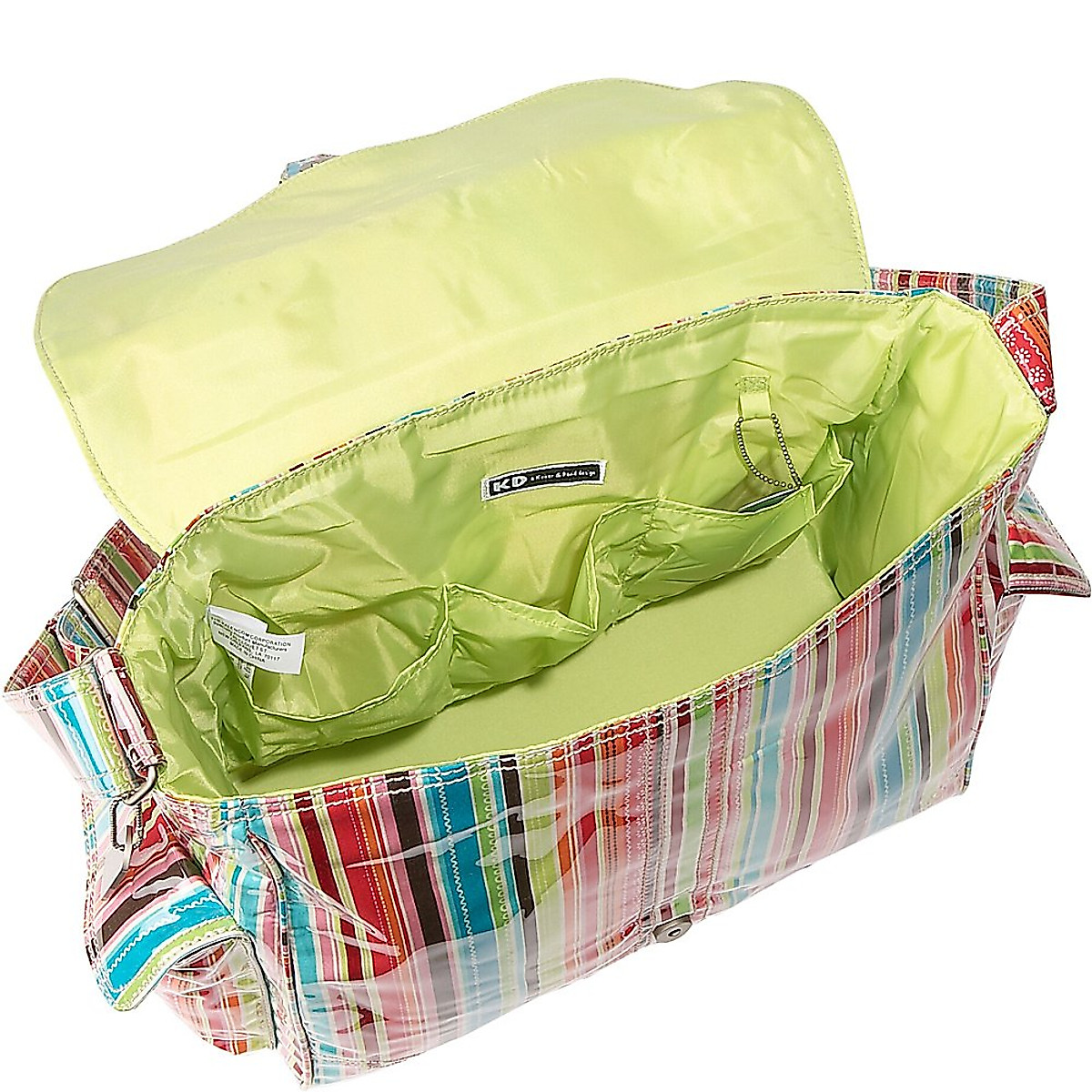 Kalencom Laminated Buckle Bag, Fleur De Lis Chocolate Cream