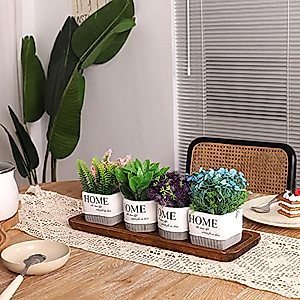 Athaliah Wooden Tray, 18 Inches Rustic Wood Decorative Trays, Natural Hand Carving Solid Wood Long Tray for Table Centerpiece, Kitchen Counter, Home Decor, Bathroom