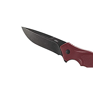 CRKT Shenanigan Maroon Everyday Carry, Plain Edge Blade, Liner Lock, Glass Reinforced Nylon Handle, Pocket Clip K800RKP