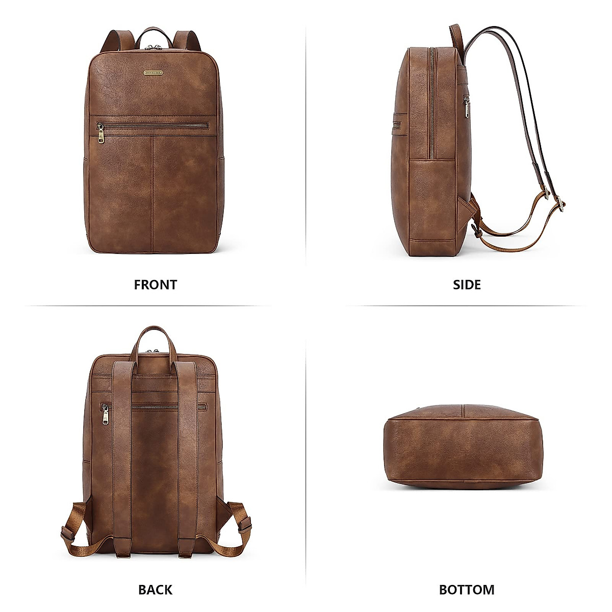 CHOLISS Laptop Backpack for Women&Men,15.6" Computer Backpack,Retro Vegan Leather Travel Work School College Bag Durable Daypack