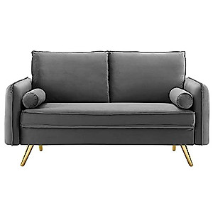Modway Revive Performance Velvet Loveseat, Gray