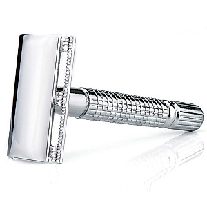 BAILI Classic Metal 3-Piece Double Edge Safety Razor Wet Shaving for Men Women with Platinum Blade BT131