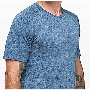 LULULEMON Men's Metal Vent Tech Short Sleeve Crew 2.0 T-Shirt (Midnight Shadow/Tempest Blue, L)