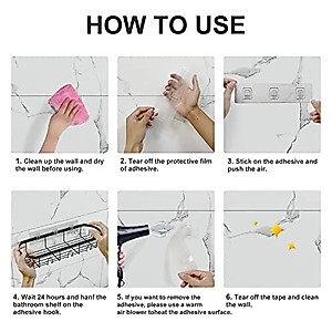 ANTOPY Shower Caddy Shelf Rack with Soap Dish Toothbrush Holder, Shower Organizer Rustproof Stainless Steel Shower Shelves Basket No Drilling Traceless Adhesive Wall Mount for Bathroom Kitchen 4 Pack