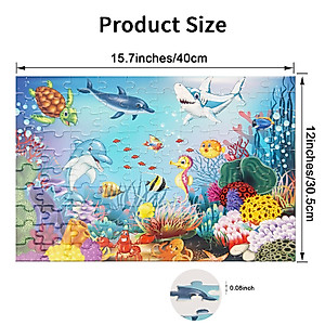 100 Piece Puzzles for Kids, Underwater World Jigsaw Puzzles for Toddler Children Learning Preschool Educational Puzzles Intellectual Development Toys 4-8 Years Old Gift for Boys and Girls