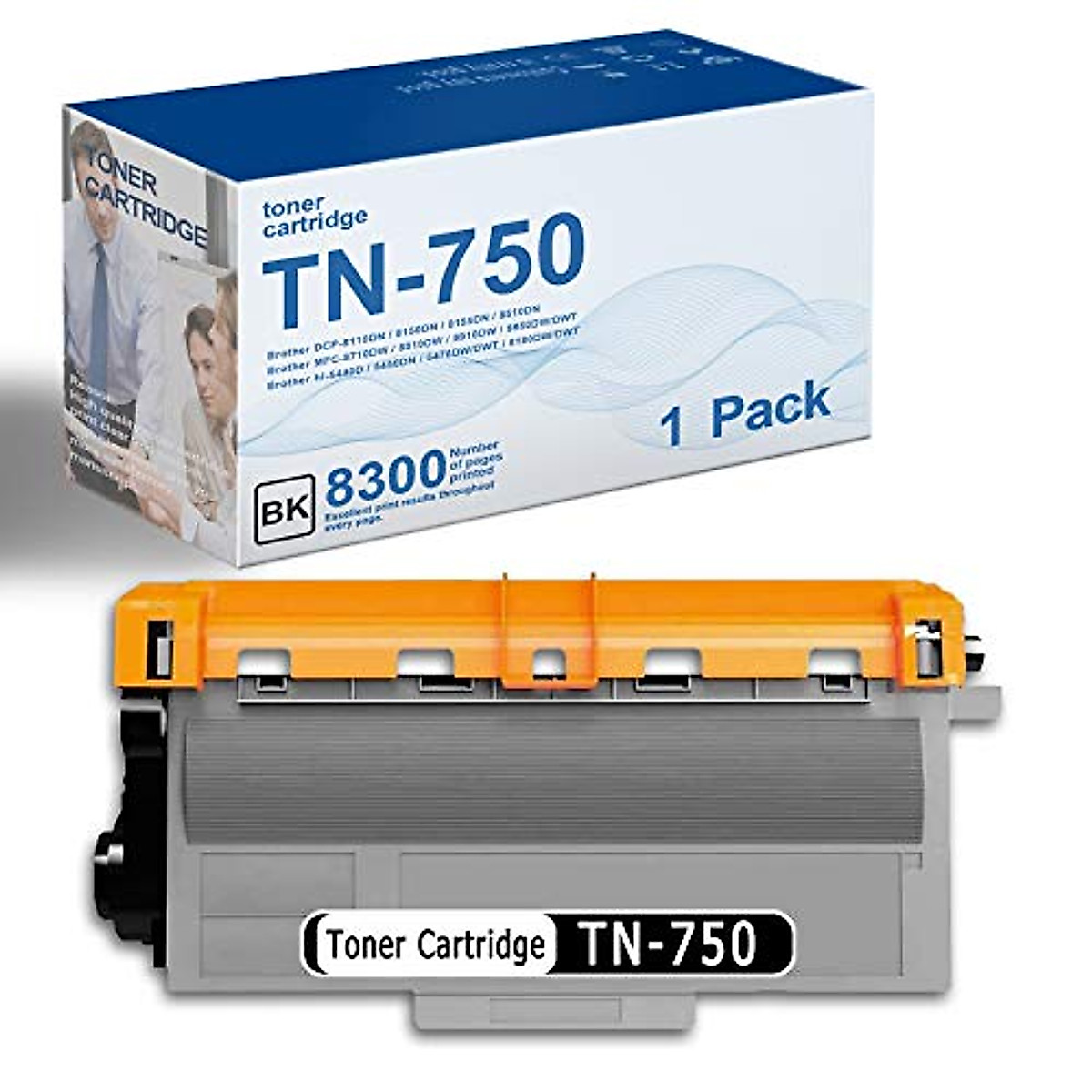 HIYOTA 1 Pack Black TN-750 TN750 Compatible Toner Cartridge Replacement for Brother hl-5440D 5450DN 5470DW/DWT 6180DW/DWT DCP-8110DN 8150DN MFC-8710DW Toner Cartridge,High Page Yield Up to 8,300 Pages