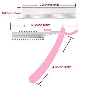RESHANG Single Edge Razor with 30 Blades, Multipurpose for Eyebrow Razors, Hair Trimmer Body, Face Razors Women Men, Reusable a Protective Case, Pink