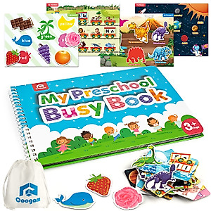 Coogam Preschool Magnetic Busy Book, 9 Themed Stickers Toys Fine Motor Skills Learning Binder Quiet Book Montessori Toys for Kids Toddlers Home Kindergarten