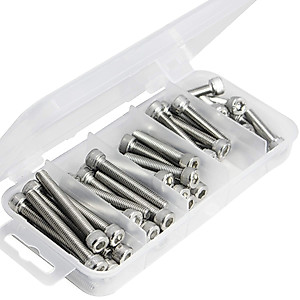 M5 x 20mm 25mm 30mm 35mm 40mm Socket Head Cap Screws Bolts Stainless Steel 304 Metric Machine Hex Socket Screw, 50PCS