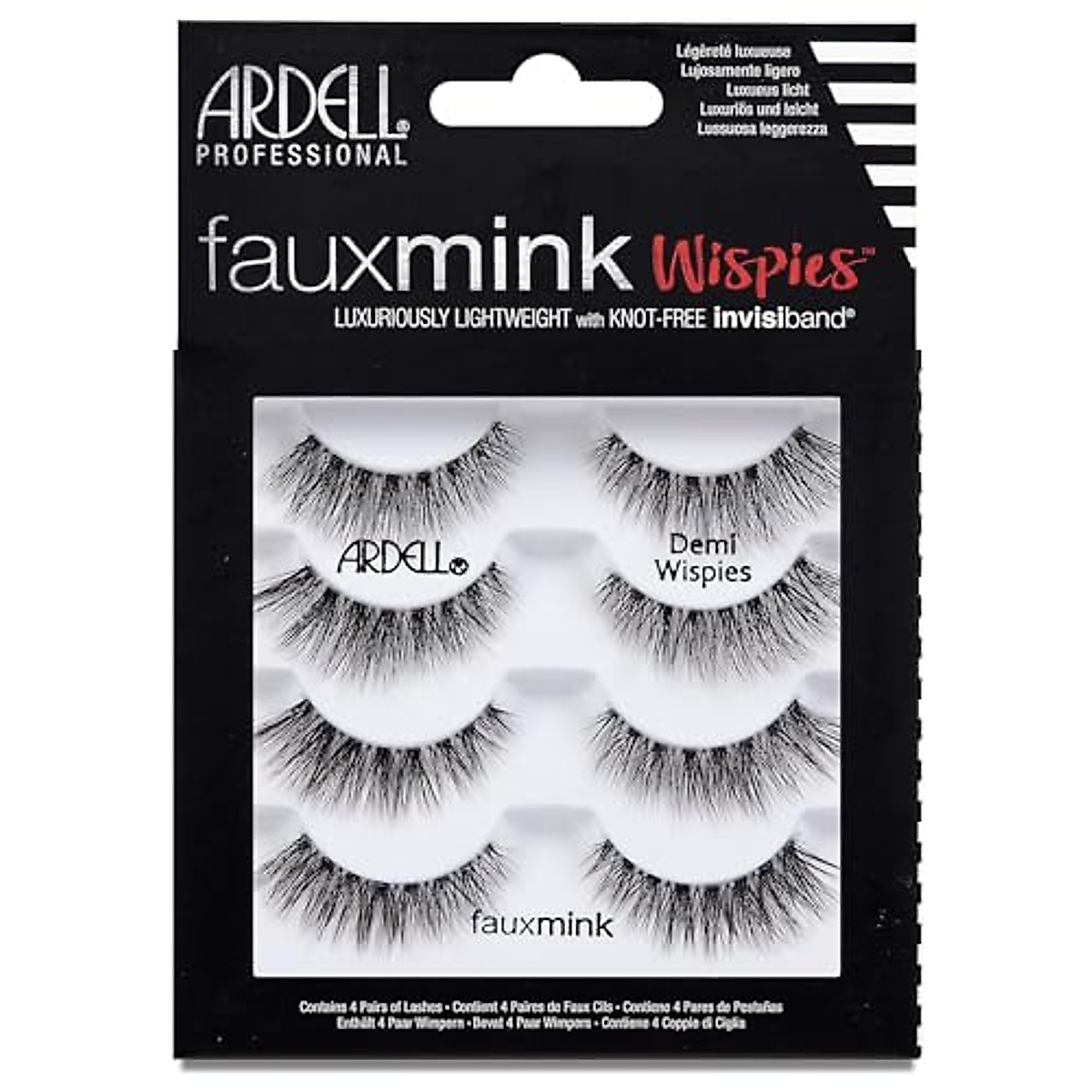 Ardell False Lashes Faux Mink Demi Wispies Multipack, 1 pk x 4 pairs