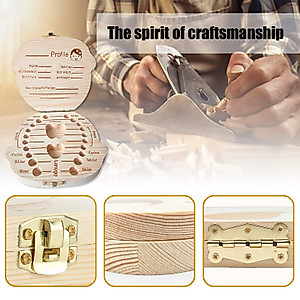 Dengyi Baby Tooth Box, Kids Keepsake Organizer for Baby Teeth, Wooden Tooth Fairy Box for Boy or Girl to Keep the Wonderful Childhood Memory (Girl)