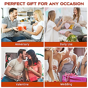 RorAem Whiskey Glasses and Wine Glasses Set - Engagement Gifts for Couples Boyfriend and Girlfriend Fiance Fiancee Gifts for Her and Him - Stemless Wine Glass For Mr and Mrs Bride Groom