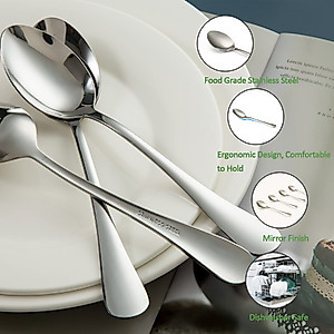 ANYLAT Stainless Steel 12-Piece Teaspoons Set, Table Dessert Spoons Pack for 12 (Silver 6.7 Inches)