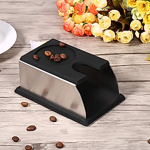 Coffee Tamper Coffee Tamper Holder Coffee Tamper Holder Stainless Steel Silicone Tamper Tool Accessories For Coffee Machines(Black)