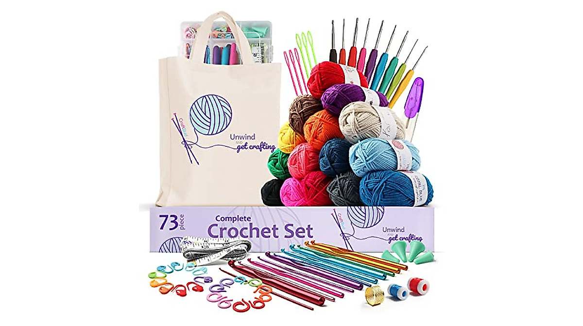 CraftBud 73 Piece Crochet Kit for Beginners & Kids - Complete Set