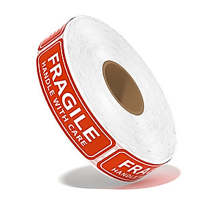 Batrical Fragile Stickers for Shipping and Moving 1 Rolls 1"x3" 1000/Roll