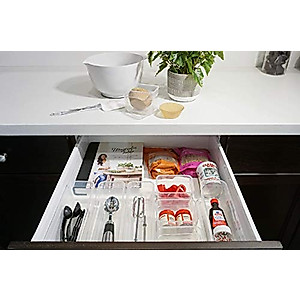 AB Designs Mixed Bin Pack, [4] Long & [4] Small Home Organizer Storage Boxes with Lids, Clear