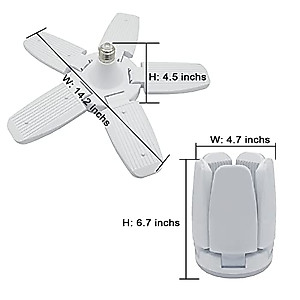 YWD 80W LED Garage Lights (800W Equivalent) 8000LM E26/E27 Daylight 6500K Super Bright Garage Light Adjustable Garage Light for Garage,Workbench,Barn,Warehouse … …