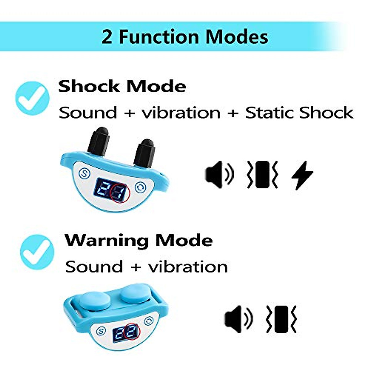 Paipaitek Cat Shock Collar,Automatic Trainer Collar for Cats Prevent Meowing Designed,Sound Vibrate and Shock 3 Working Modes for Cats and Kittens - Waterproof & Rechargeable