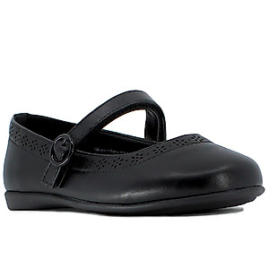 LONDON FOG Girls School Uniform Shoe Youth and Toddler Sizes Mary Jane and Ballet Flat Styles Grays Black Size 2
