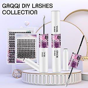 GAQQI Lash Bond and Seal, Lash Cluster Glue for DIY Lash Extensions, 48 Hours Long Lasting Waterproof Lash Adhesive Glue, Non-irritating Flase Lashes Glue for Sensitive Eyes (White Bond)