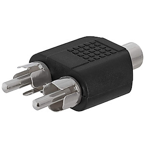 Cmple - RCA Female Jack to 2 RCA Male Plugs AV Audio Video Cable RCA Y Splitter Adapter Dual RCA Male Adapter - 10 Pack