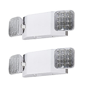 CM MZY Emergency Lights with Battery Backup,Commercial Emergency Light,Two Adjustable LED Light Head Emergency Lighting Fixtures,120-277V AC, UL Certified,2PCS