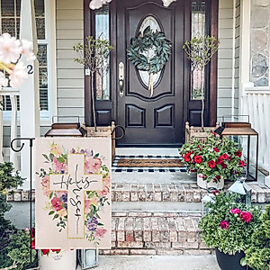 Easter He is Risen Garden Flag for Outside 12x18 Double Sided - Religious Yard Decor Christian Farmhouse Holiday Decorations Spring Floral Garden Flag