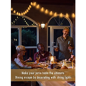 DAMAING LED Outdoor String Lights 100FT Waterproof Patio Lights with 52 Dimmable Edison Bulbs,Shatterproof Outside Hanging String Lights for Porch,Deck,Backyard, Balcony, Bistro,Cafe,2 Pack x 50Ft