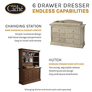 Baby Cache Natural Hardwood Changing Station Table Topper | Montana Collection | Espresso