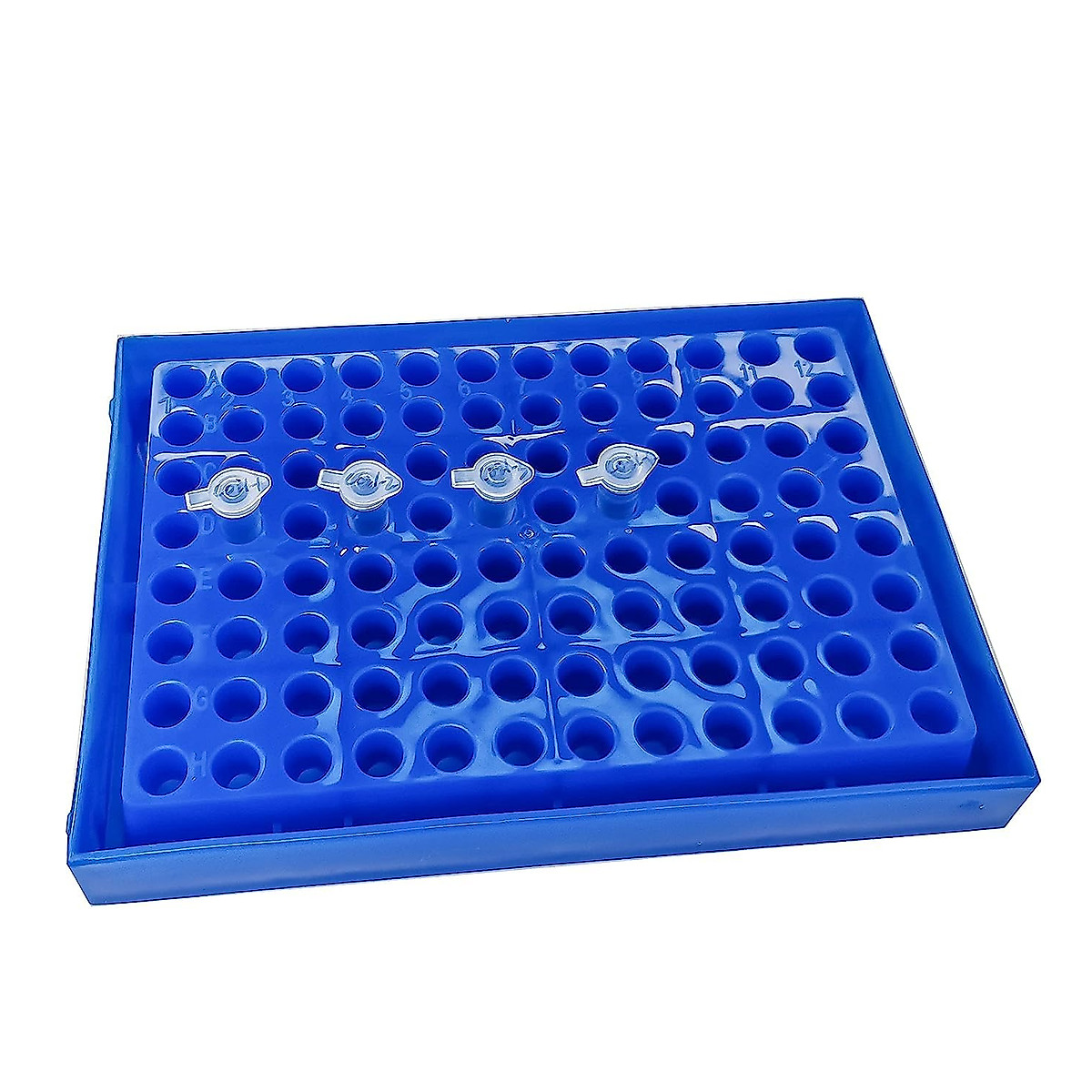 ZHIBANG 96 Positions PCR Tube Rack for 0.2ml microcentrifuge Tubes(Blue)