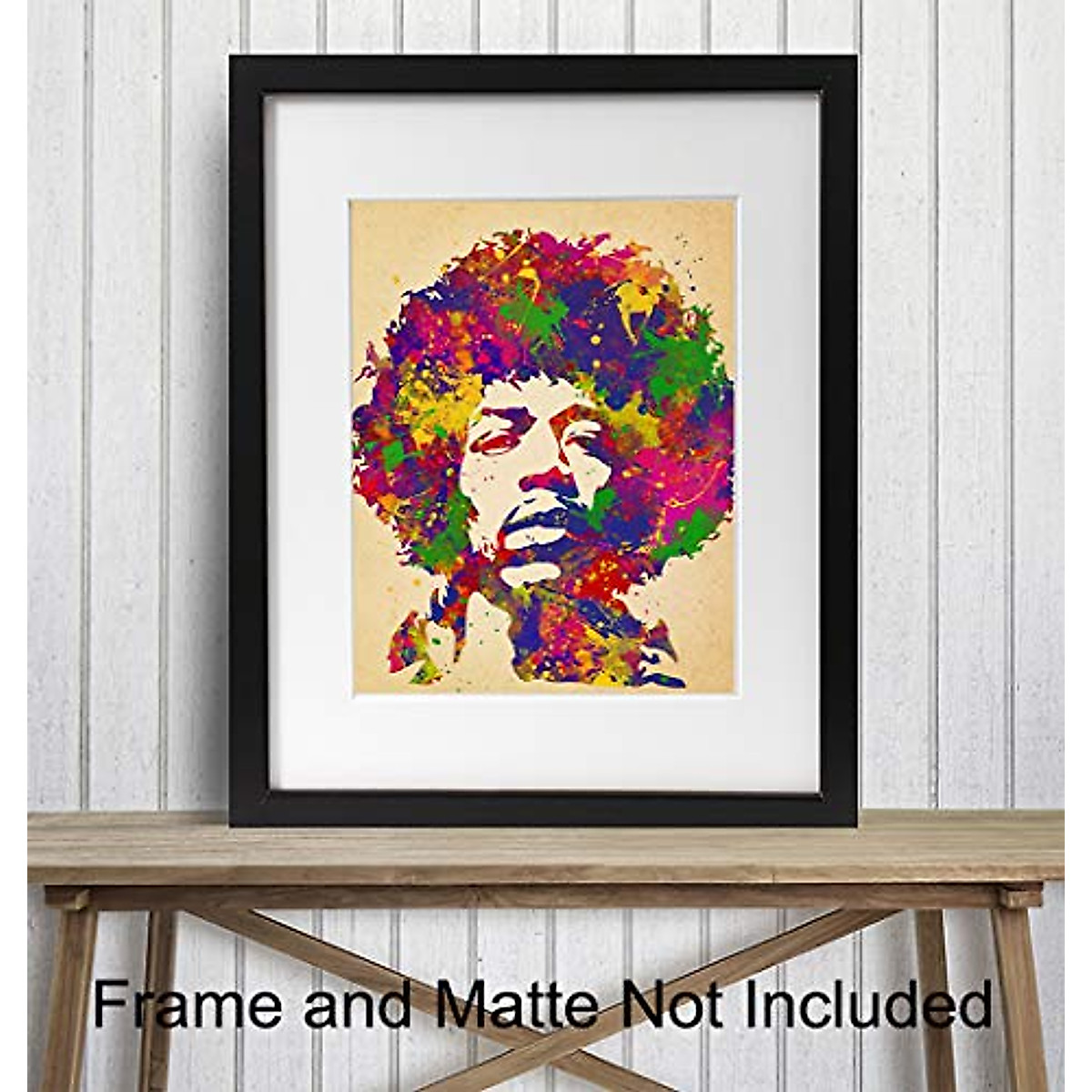 Jimi Hendrix Poster - 8x10 Psychedelic Experience Wall Art Decor for Men, Boys Bedroom, Living Room, Music Studio - Gift for Guitarist, Musician, Woodstock, Purple Haze, 60's Music Fan - UNFRAMED