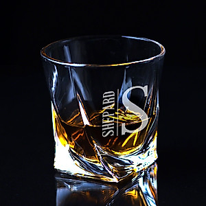 Personalized Twist Whiskey Glasses, Set of 4 (Custom Product)