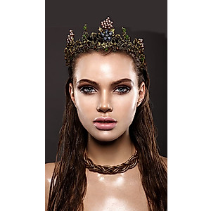 Fairy Crown Tiara - Colourful & Earthy Floral goddess green Woodland Elven Forest Princess Crown