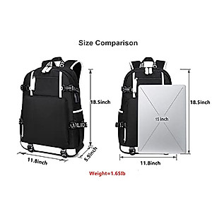 Jotolan Kids Messi Durable School Backpack-Boys PSG Lightweight Bookbag Canvas Travel Backpack with USB Charging Port, Blue, One Size