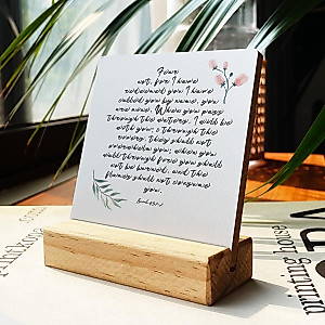 Country for I Have Redeemed You I Have Called You Bible Verse Wooden Plaque Sign Desk Decor Rustic Isaiah 43:1-2 Christian Desk Sign Decor for Home Office 4 x 4 Inches